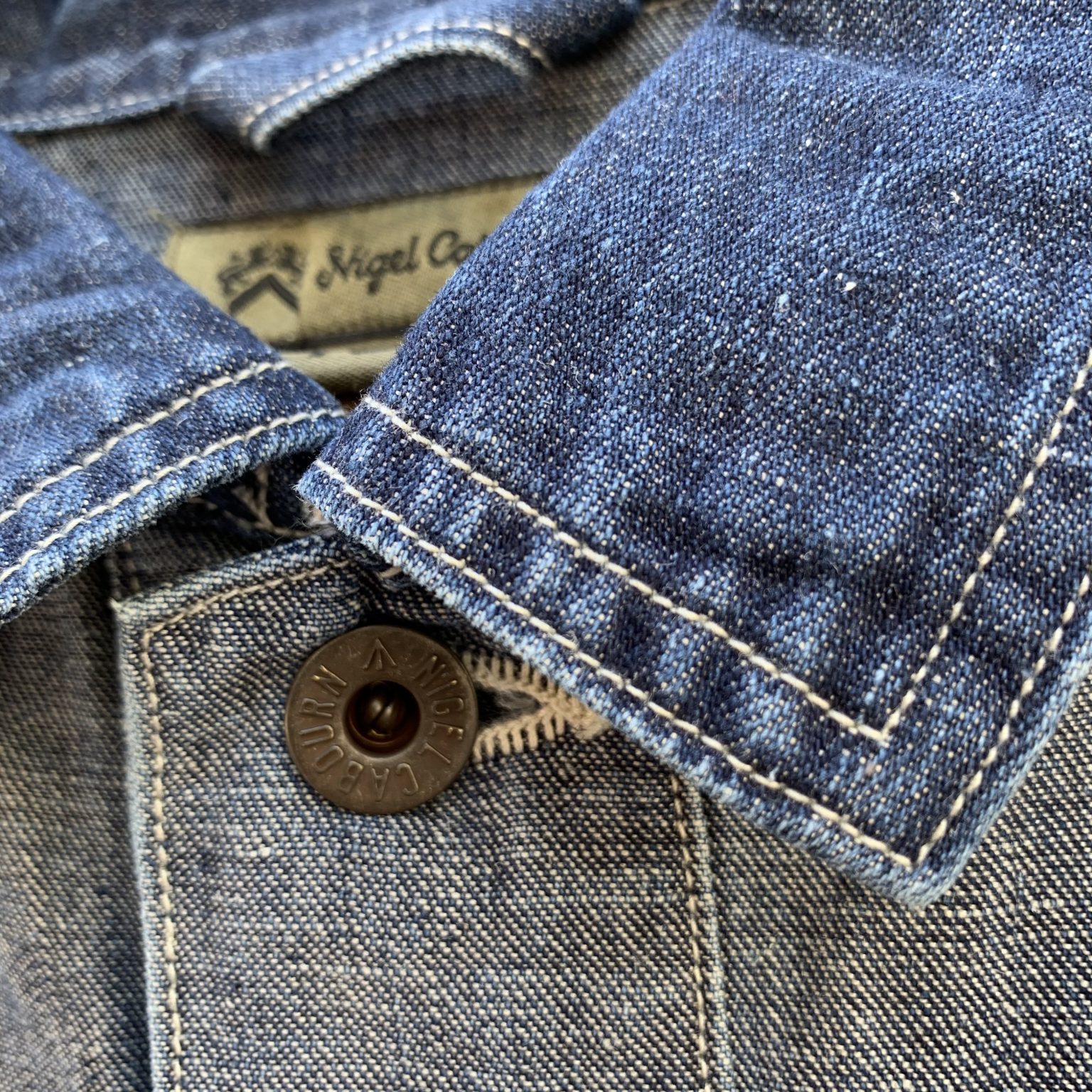 Nigel Cabourn UTILITY JACKET MIX – COTTON LINEN DENIM | INDIGO BLUE