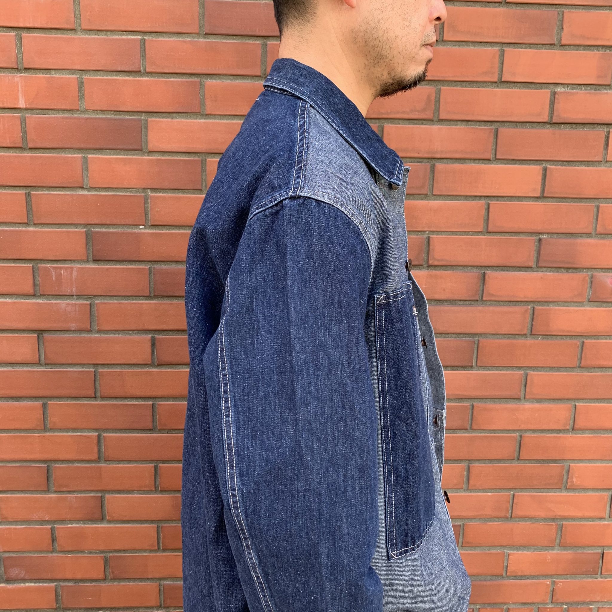 Nigel Cabourn UTILITY JACKET MIX – COTTON LINEN DENIM | INDIGO BLUE